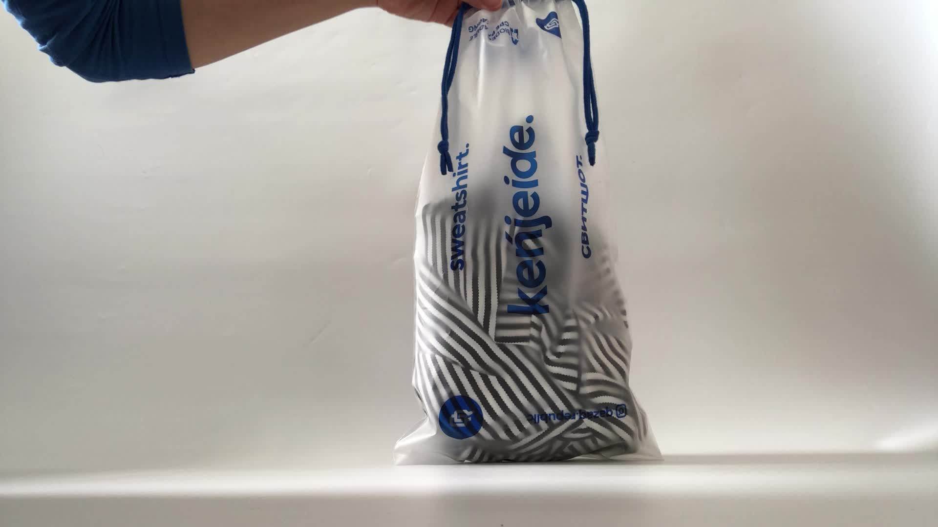 Recycle Custom Logo Printed Frosted Cpe Pull Cotton Rope Drawstring ...