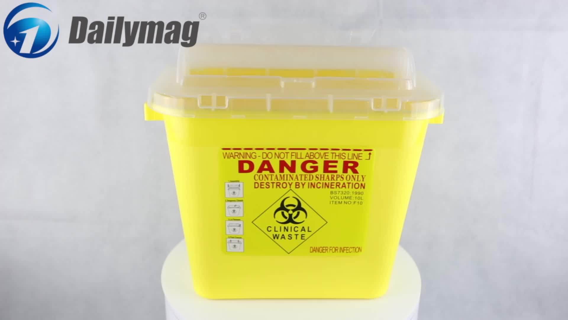 10l Rectangular Biohazard Medical Sharps Container - Buy Sharps ...