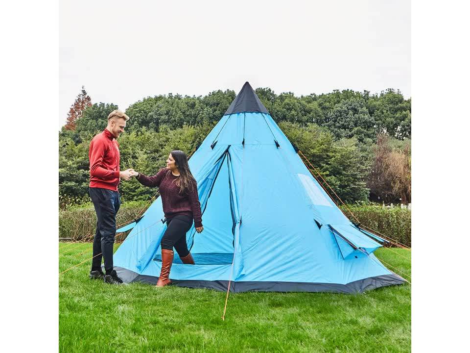 6 Person Family Tipi Teepee Indian Tent Kids Canvas Tents Camping ...