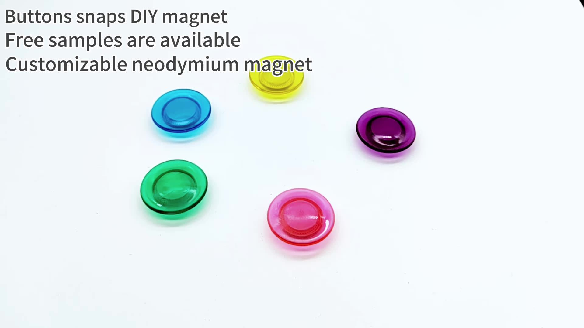 Colorful Decorative Custom Magnetic Plastic Cover Magnet Button ...