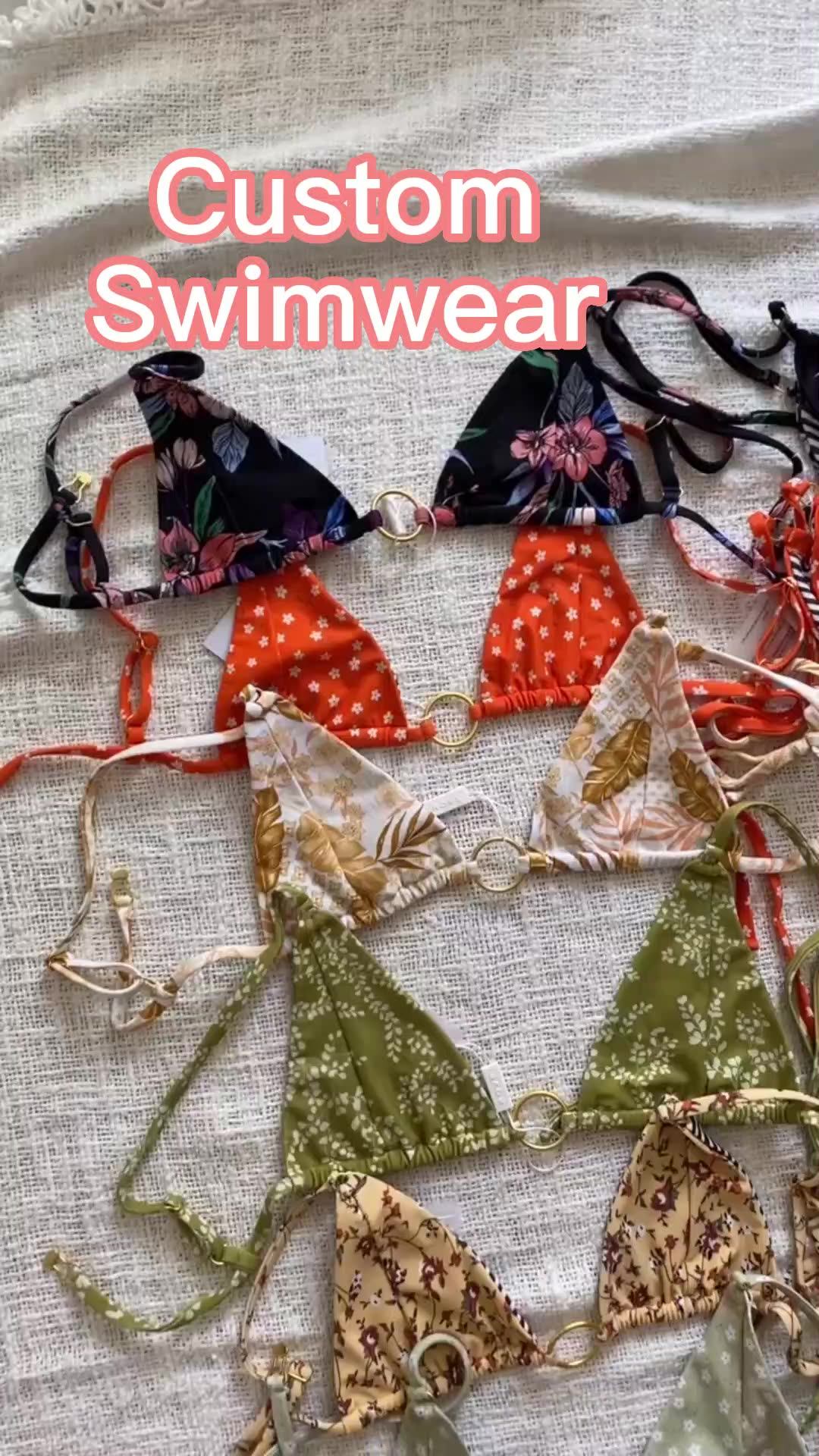 Custom Traje De Bano Bikini Tye Dye Swimsuit Swimwear Beachwear Floral ...