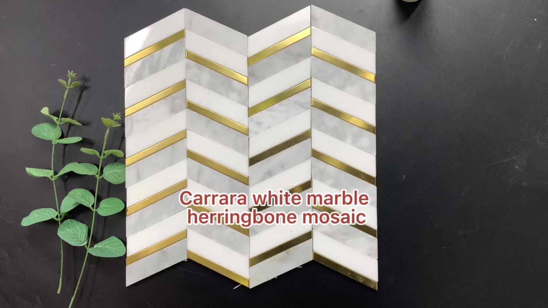 Carrara White Marble Herringbone Mosaic Kitchen Backsplash Bathroom ...