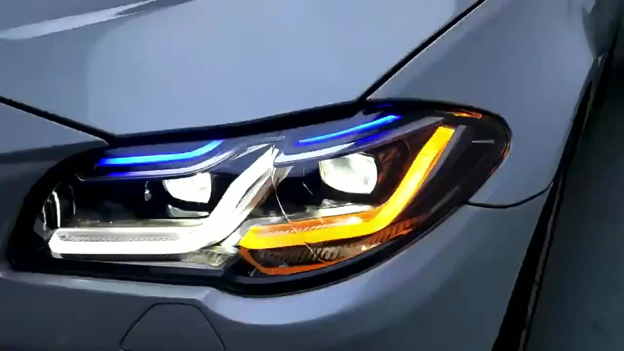 F10 Headlight For Bmw F10 Led Headlight Upgrade Blue Eyebrow Led Day ...