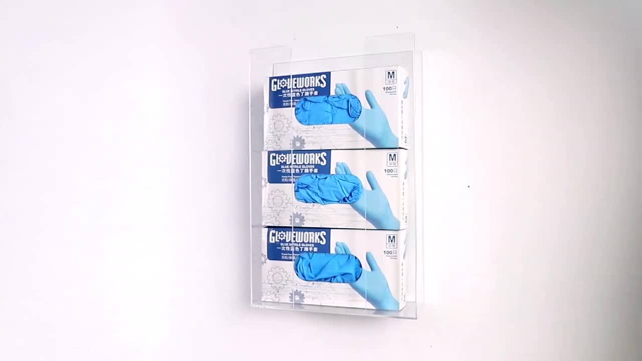 Hot Custom Clear Medical Lab Disposable Acrylic Triple Glove Box Holder ...