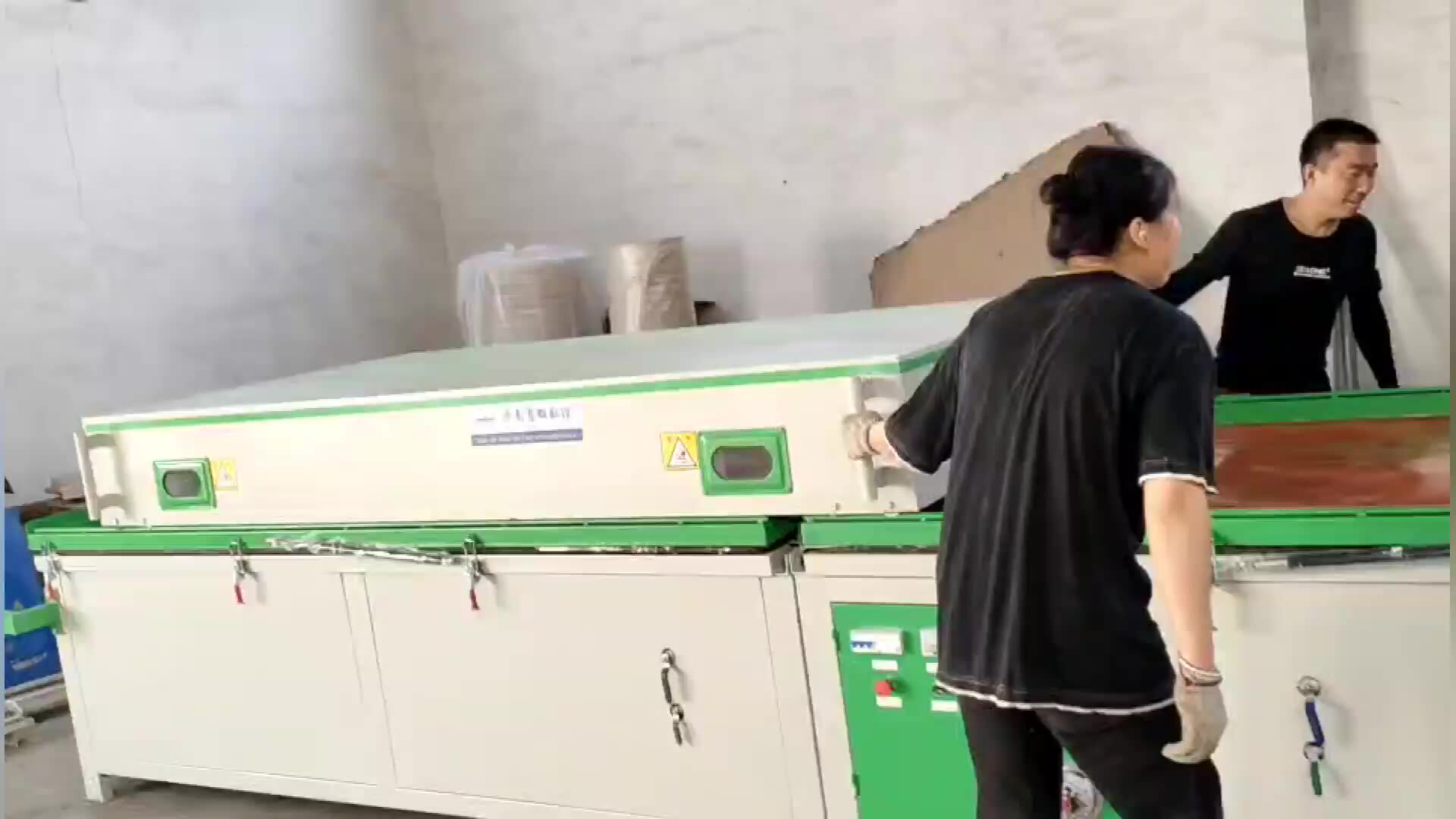 Automatic Vacuum Membrane Press Machine Cabinet Door Coating Pvc Foil ...