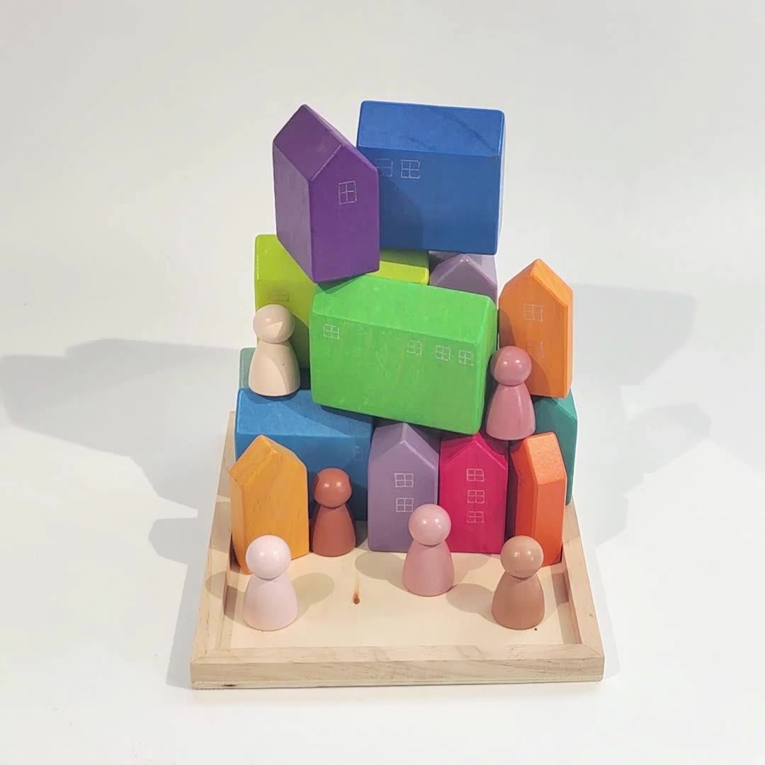 Kids Montessori Wooden Toys Early Educational Toy Handmade Rainbow ...