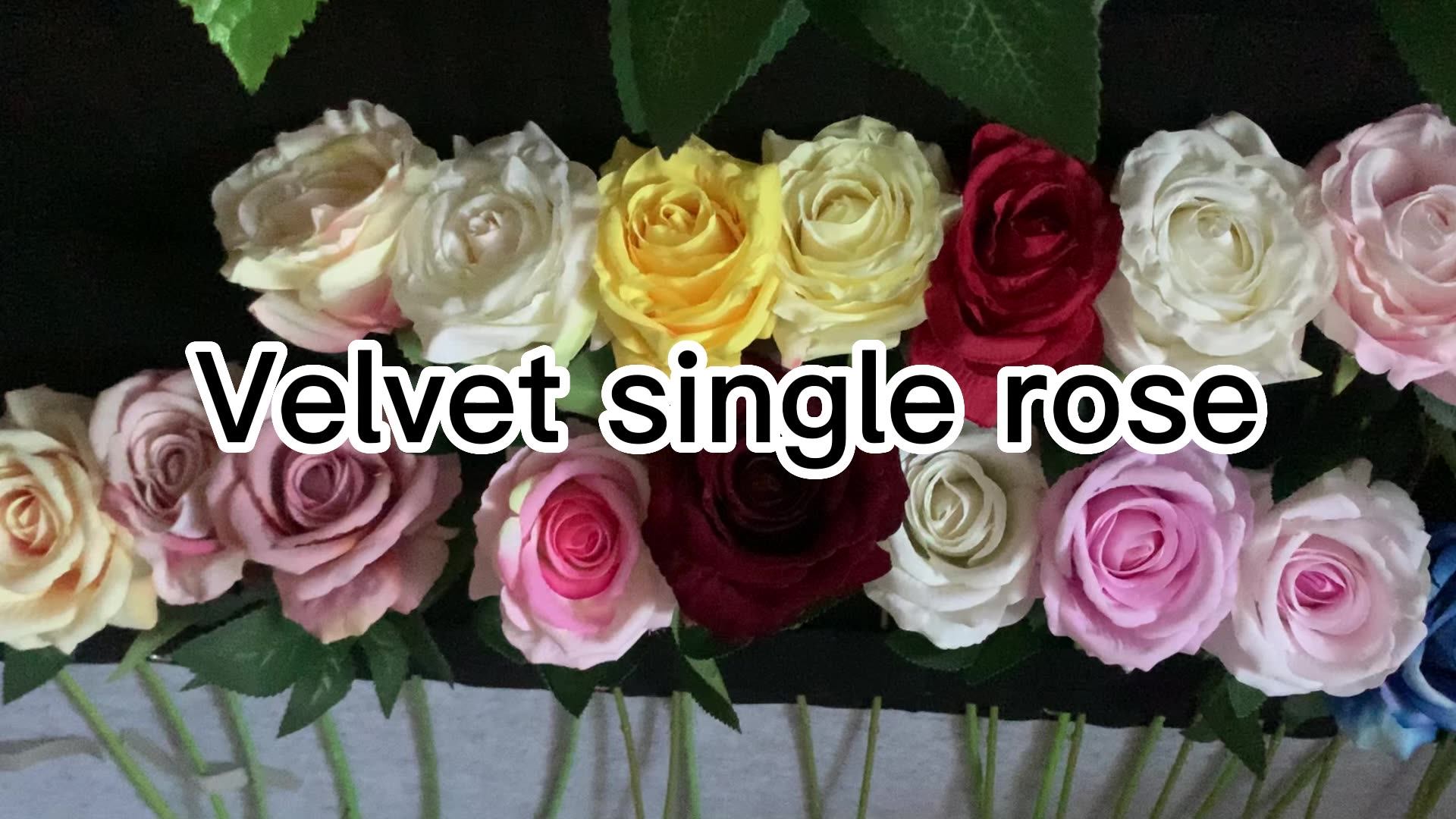 High Quality Artificial Velvet Roses Single Flowers Silk Rose Flowers ...