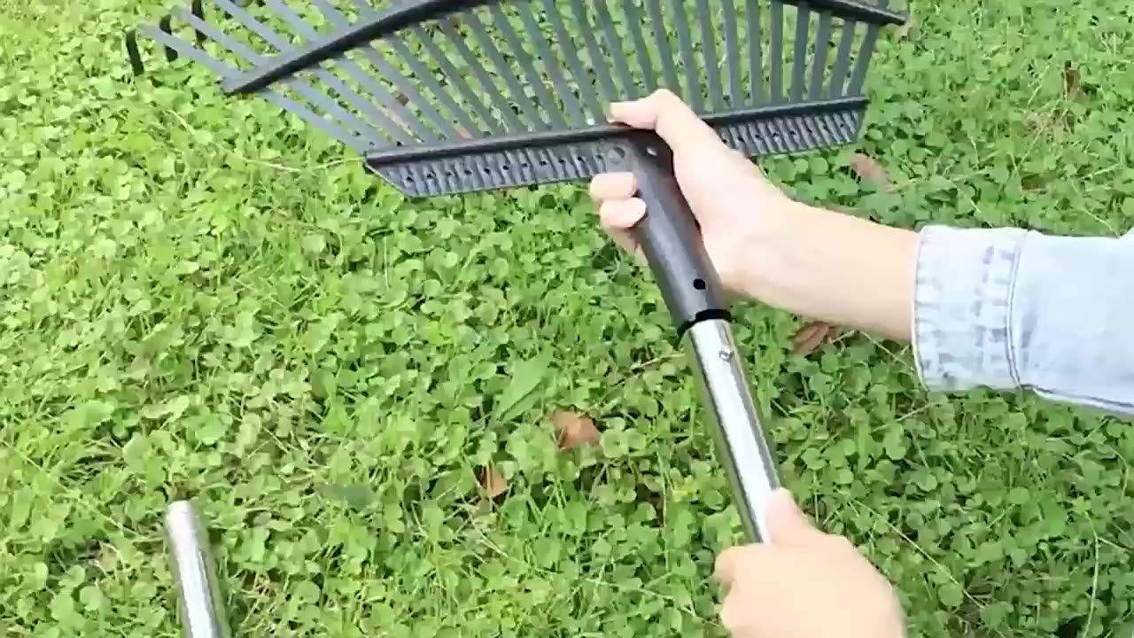 Retractable Metal Adjustable Leaf Garden Rake Quick Cleaning Efficient ...