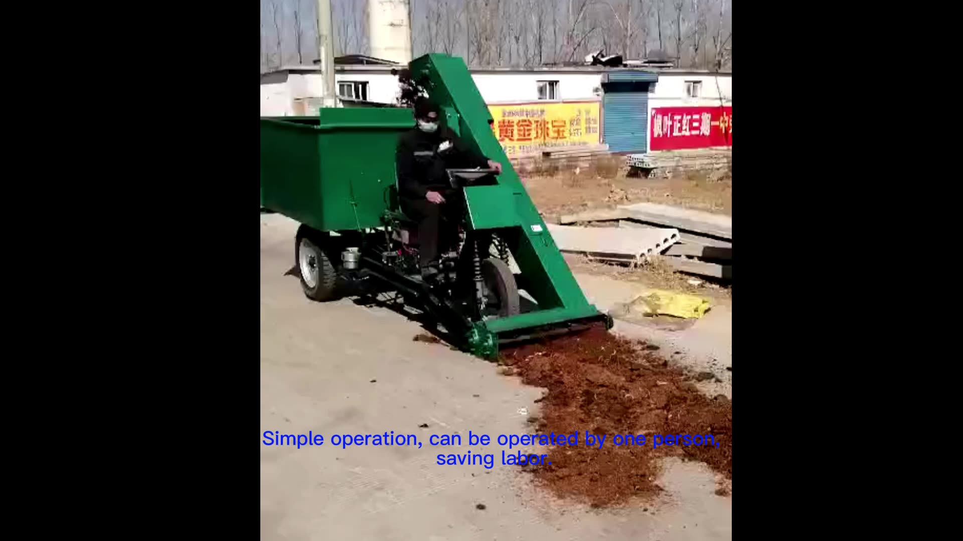 Three Wheel Manure Cleaning Machine Cattle Cow Dung Manure Cleaning ...