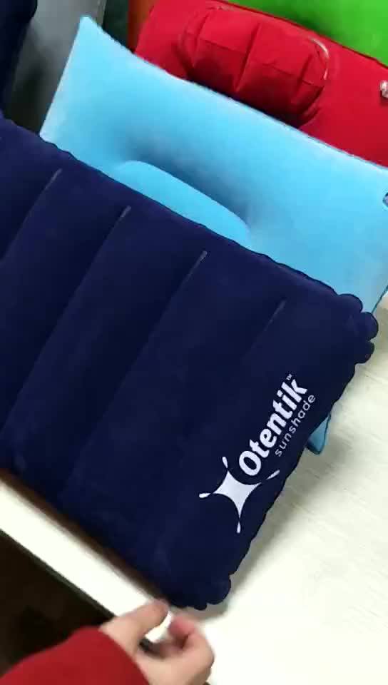 Outdoor Portable Folding Air Inflatable Pillow Double Sided Flocking ...