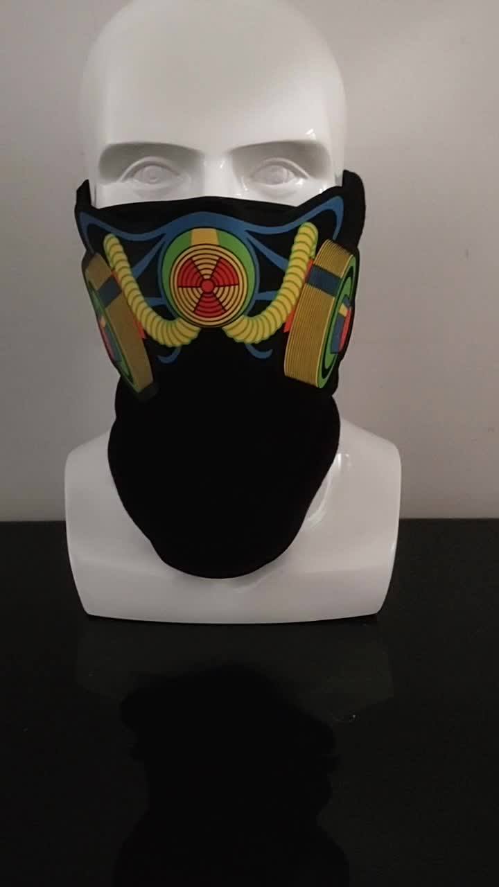 Led Light Up Face Mask El Panel Mask With Custom Print For Party ...