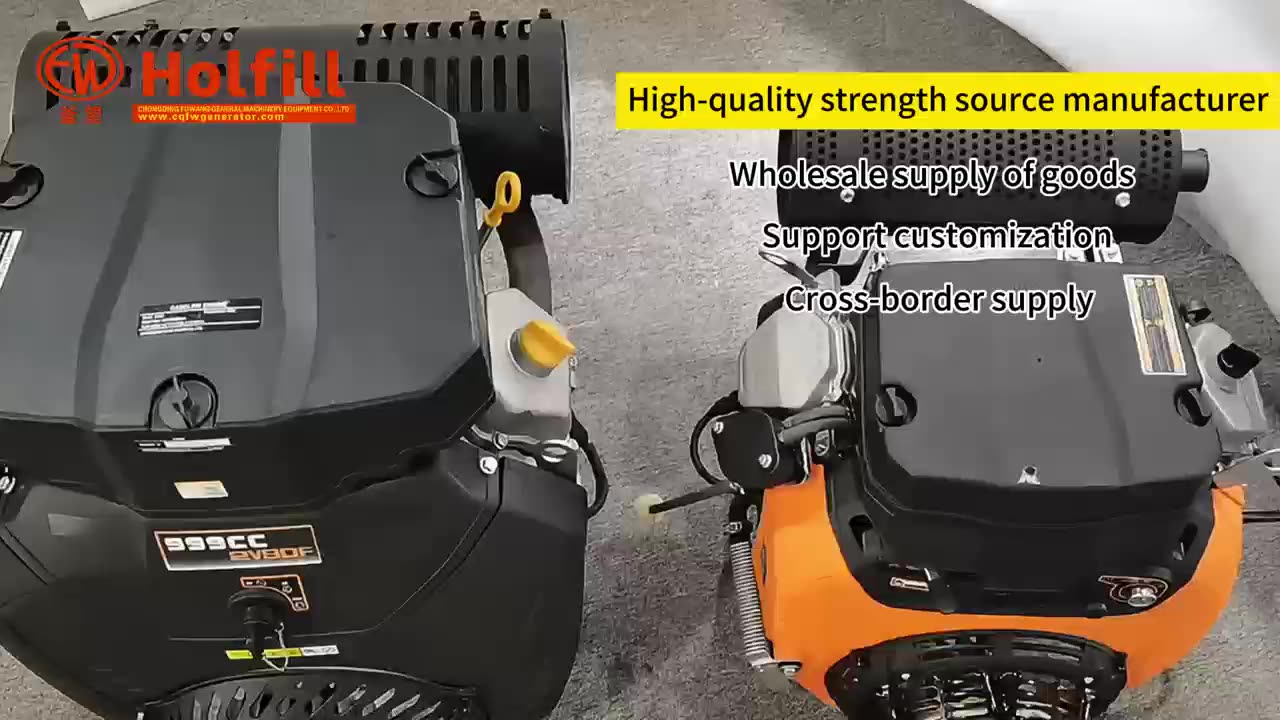 27hp Lifan 2v80f Double Cylinder Electric Start Gasoline Engine With Recoil Start Output Shaft ...