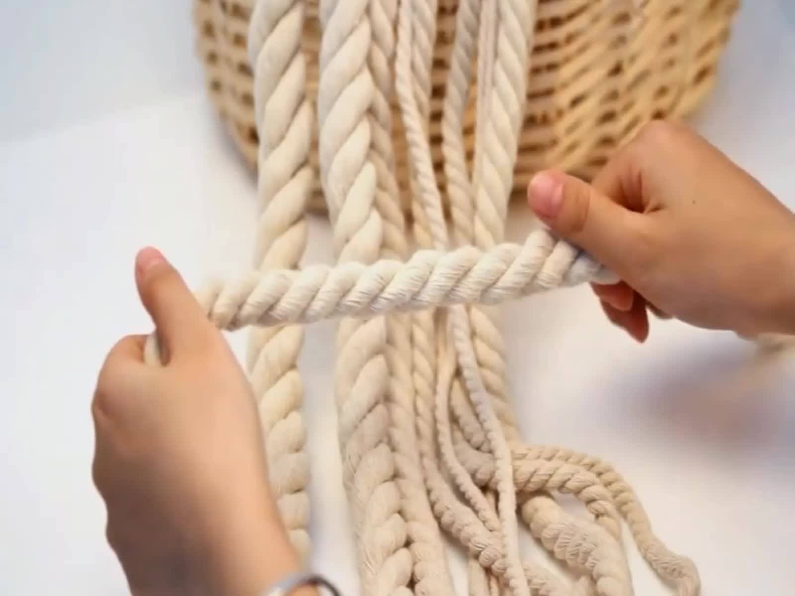 Custom Size 100% Cotton Cord Rope Strand Twisted Macrame Cord For Wall ...