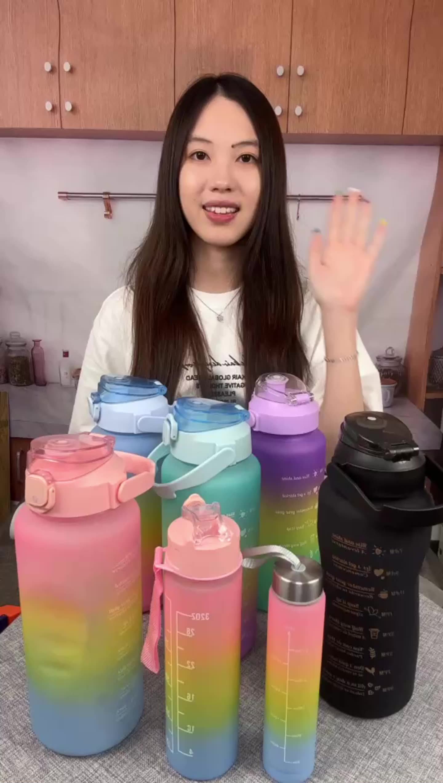 Wholesale 3pcs Set 1800ml 750ml 300ml Gradient Plastic Water Bottle ...