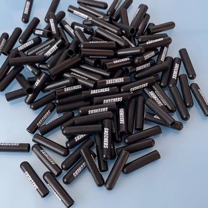 Factory Custom Print Logo Plastic Aglet Matte Black Shoelace Aglet ...