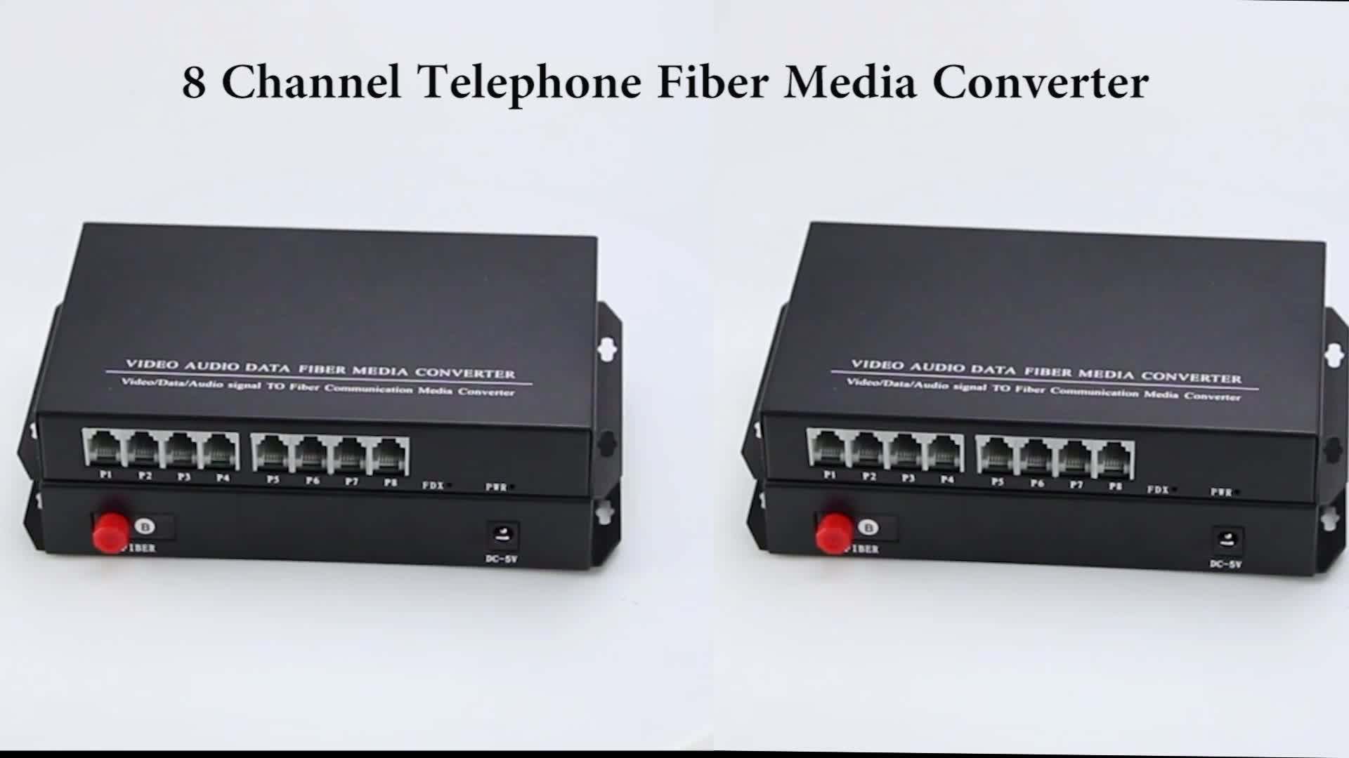 Desktop- 1 Pair 8 Channel Telephone Fiber Optical To Rj11 Media ...