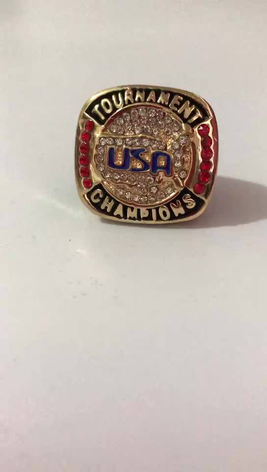 Cheap Price Solid Big And Heavy Gold Usa Tournament Champion Ring Usssa ...