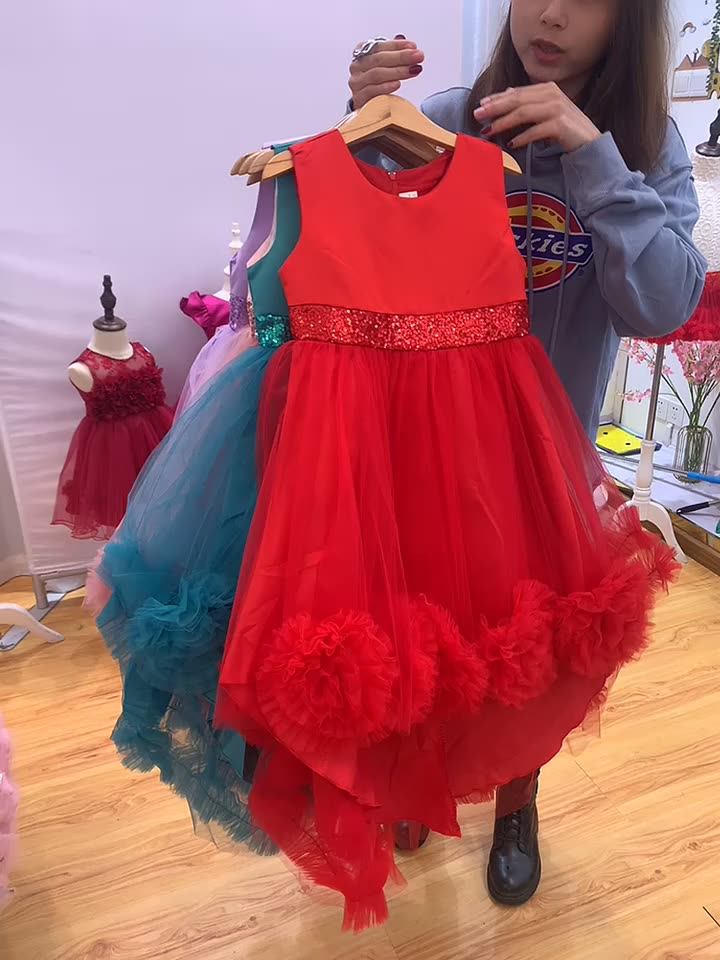 Meiqiai Princess Flower Girls Dress Kids Frock Girl Clothes With Long ...