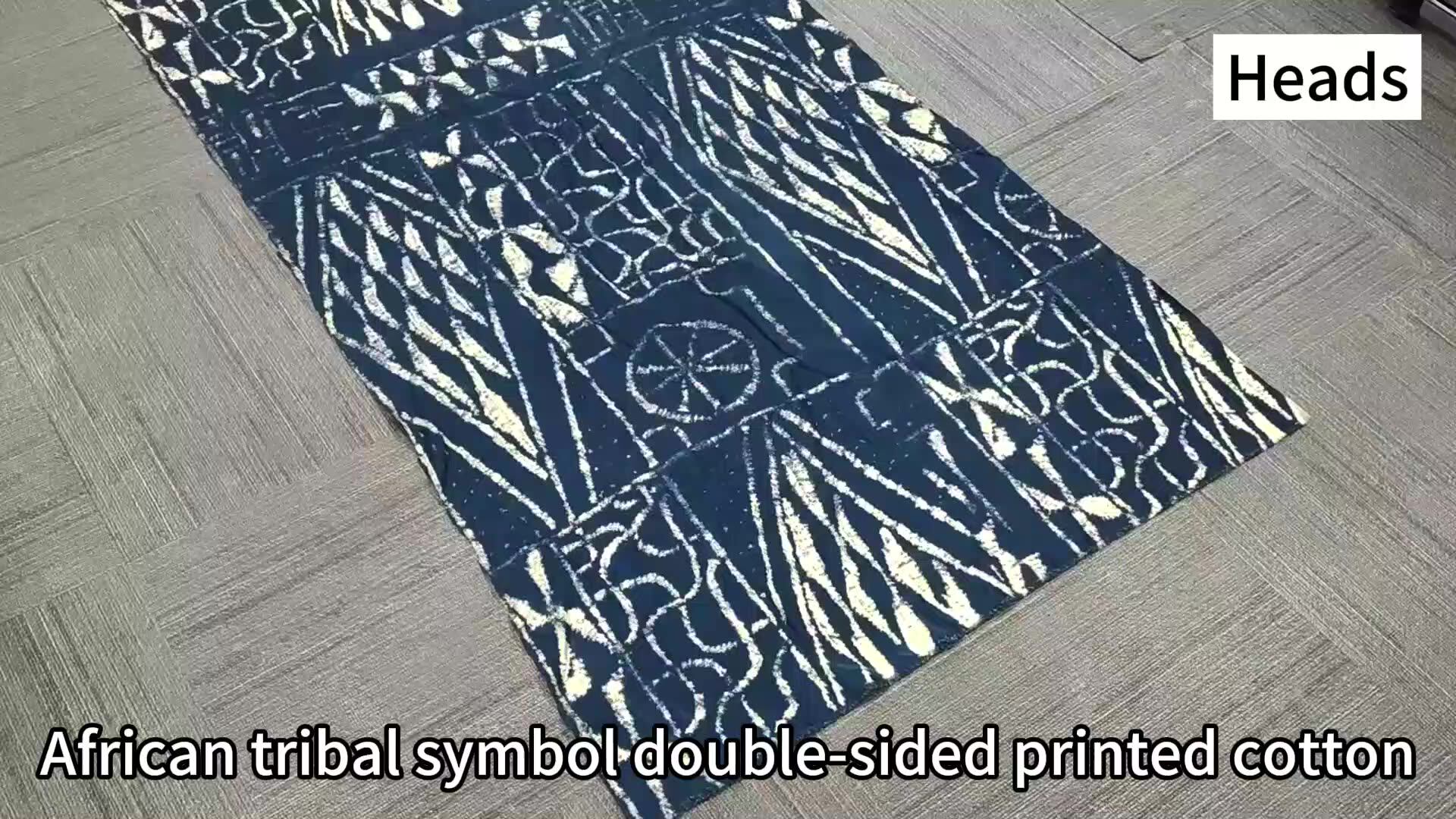 Totem Symbol Pattern Double Sided African Printed Twill Polyester ...