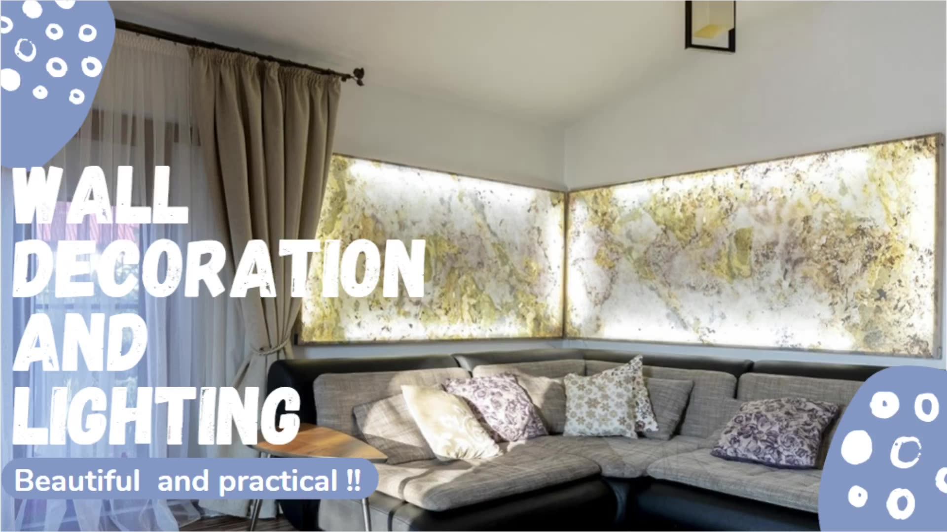 Decorative Rock Slab Panel Decoration Trim Backlit Stone Veneer Walls ...