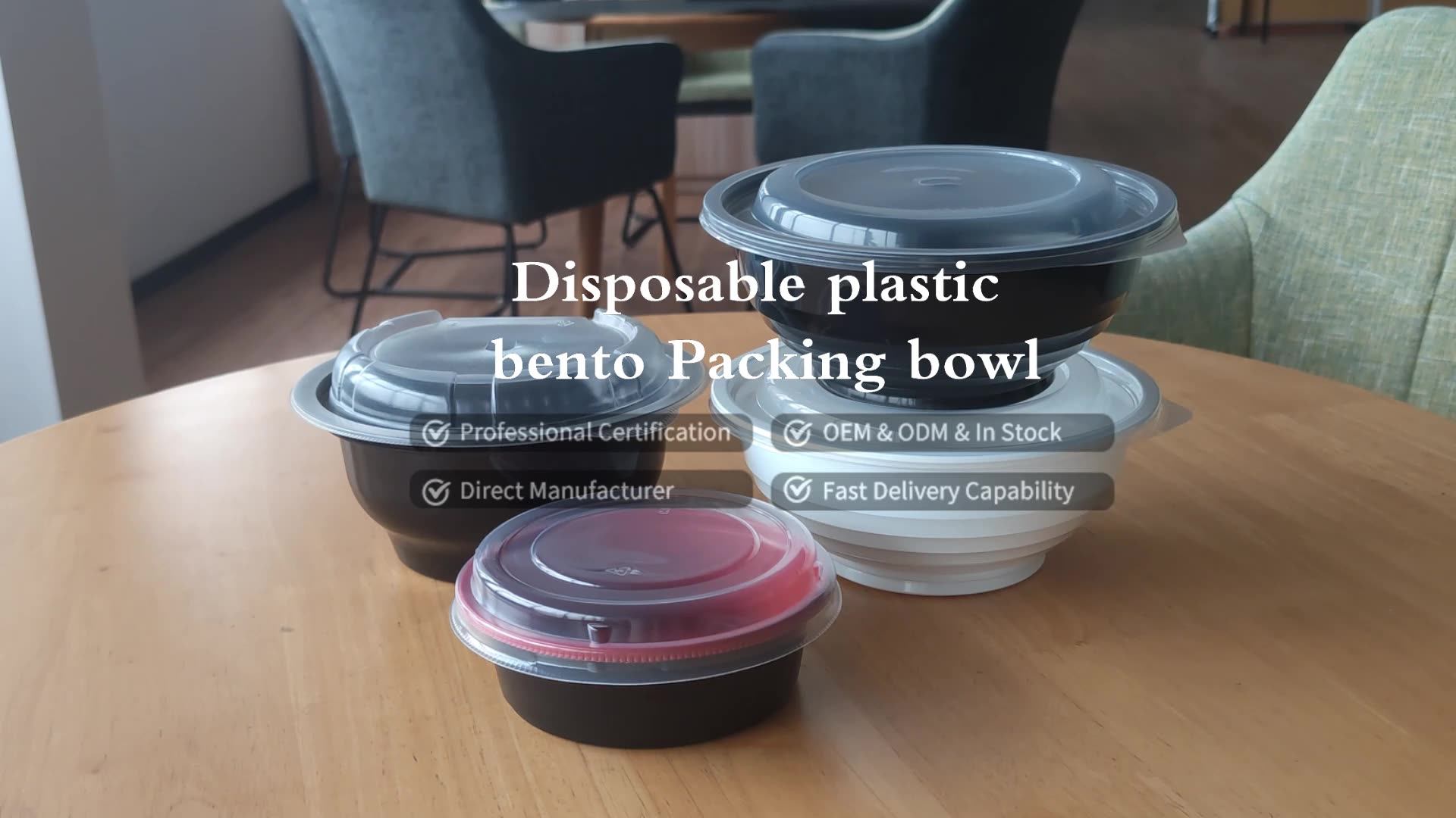 Disposable Bowl Take Away Food Container Bento Packing Bowl Plastic ...