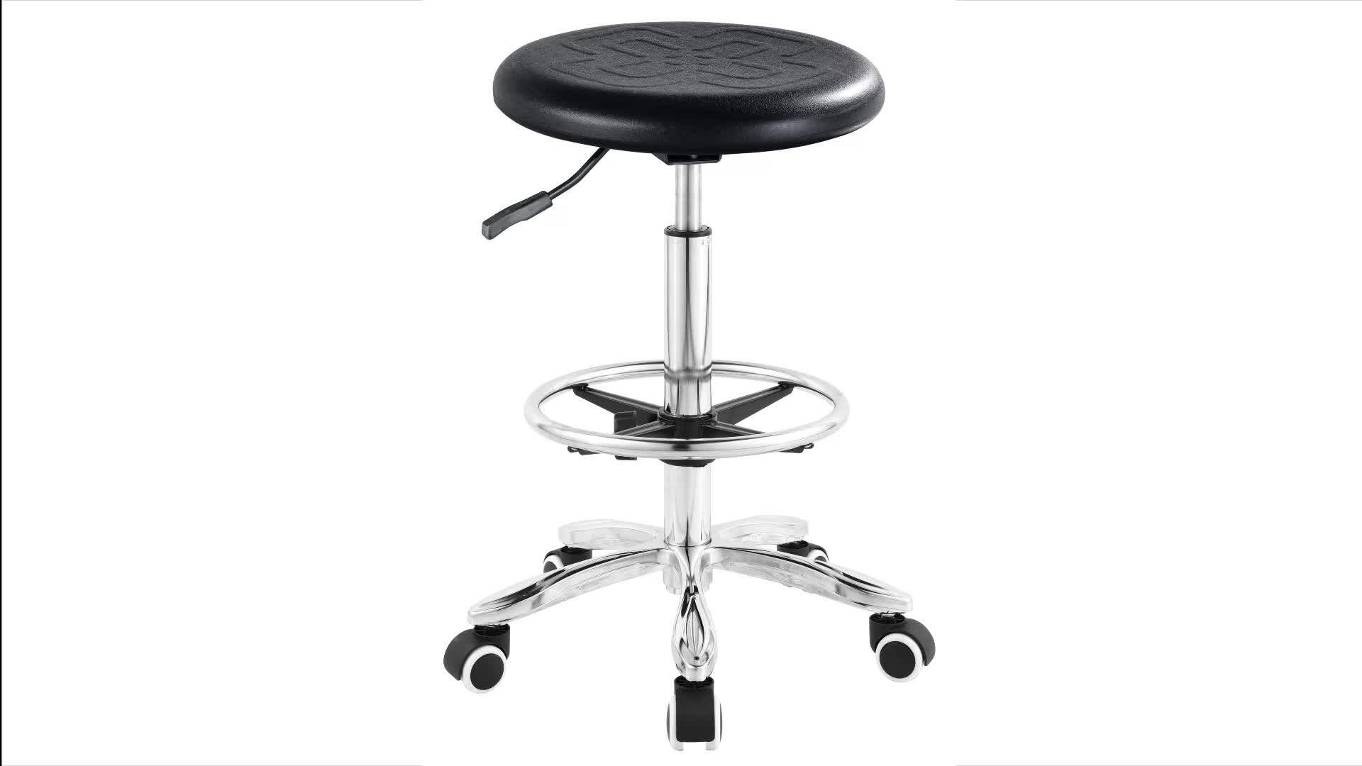 Polyurethane Black Color Ergonomic Industrial Low Height Seating Chair ...