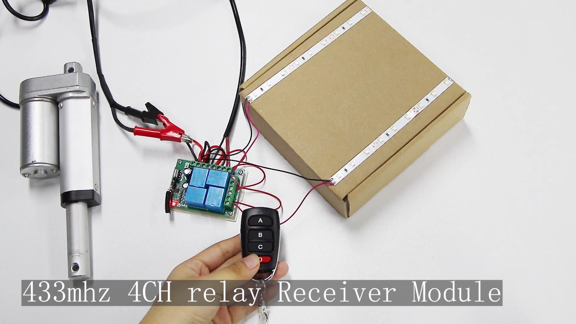 433mhz Dc 12v Universal Wireless Rf Remote Control Switch 4ch Relay ...