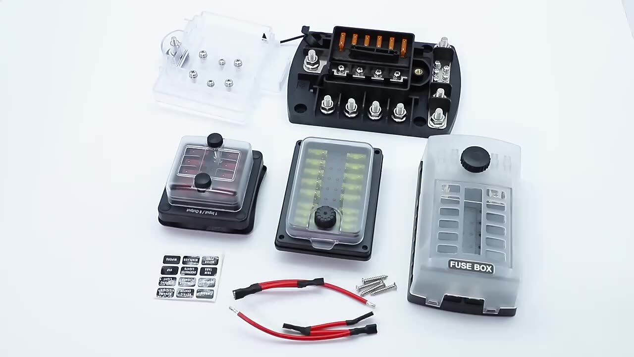 1 Input/6 Output 6 Way Blade Fuse Box With Led Indicator Waterproof Protection Cover For ...