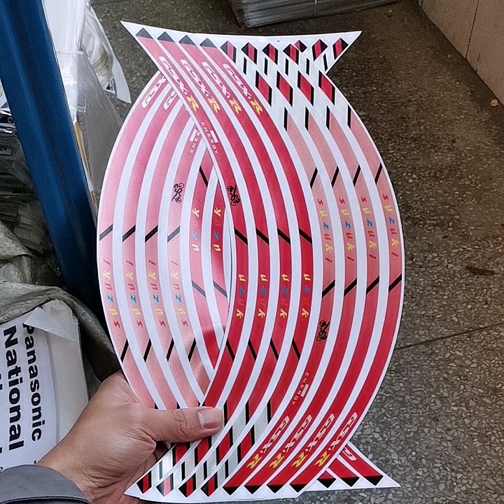 Racing Stripes Decal Aluminium Wheel Rim Motorcycle Reflective Stickers ...