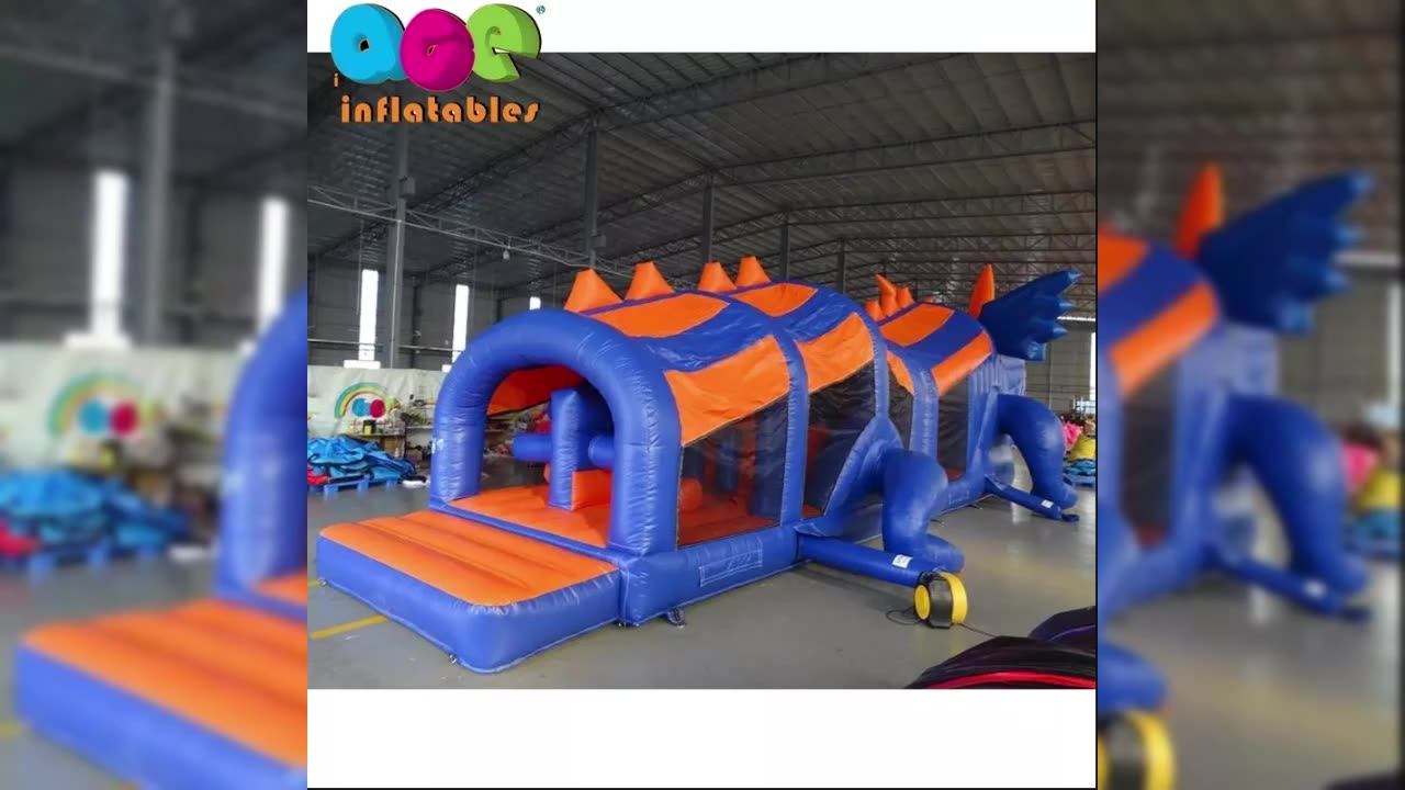Commercial Bouncy Castle Kids Fun Run Game Toy Obstacle With Slide ...