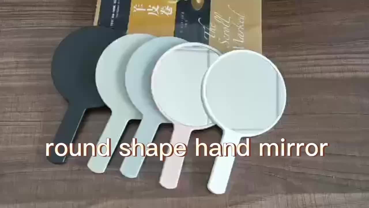Private Handheld Label Logo Abs Plastic Small Round Shape Makeup Mirror ...