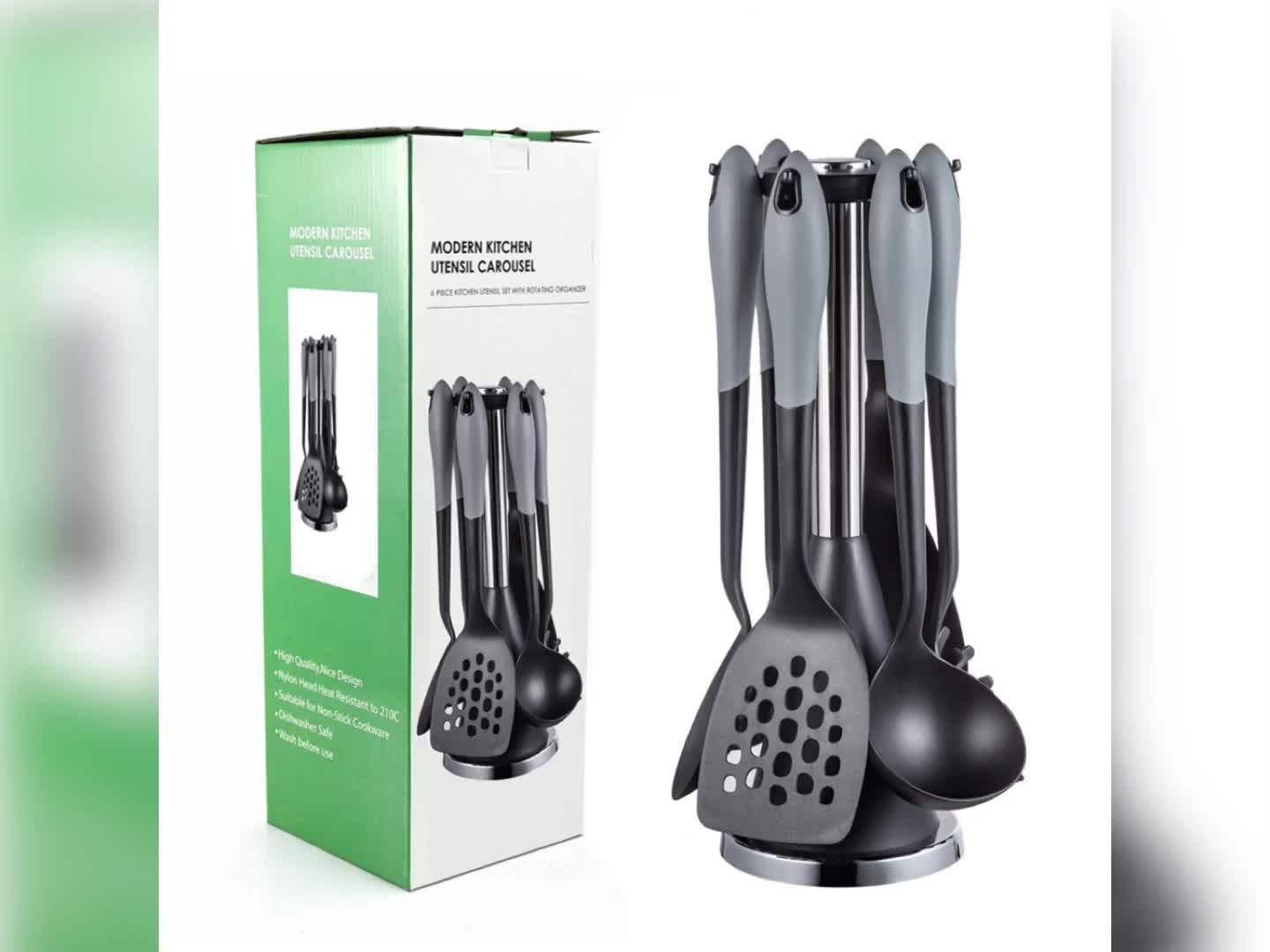 Crertive Kitchen Cookware Utensil Set Plastic Spoon Houseware Items 7 ...