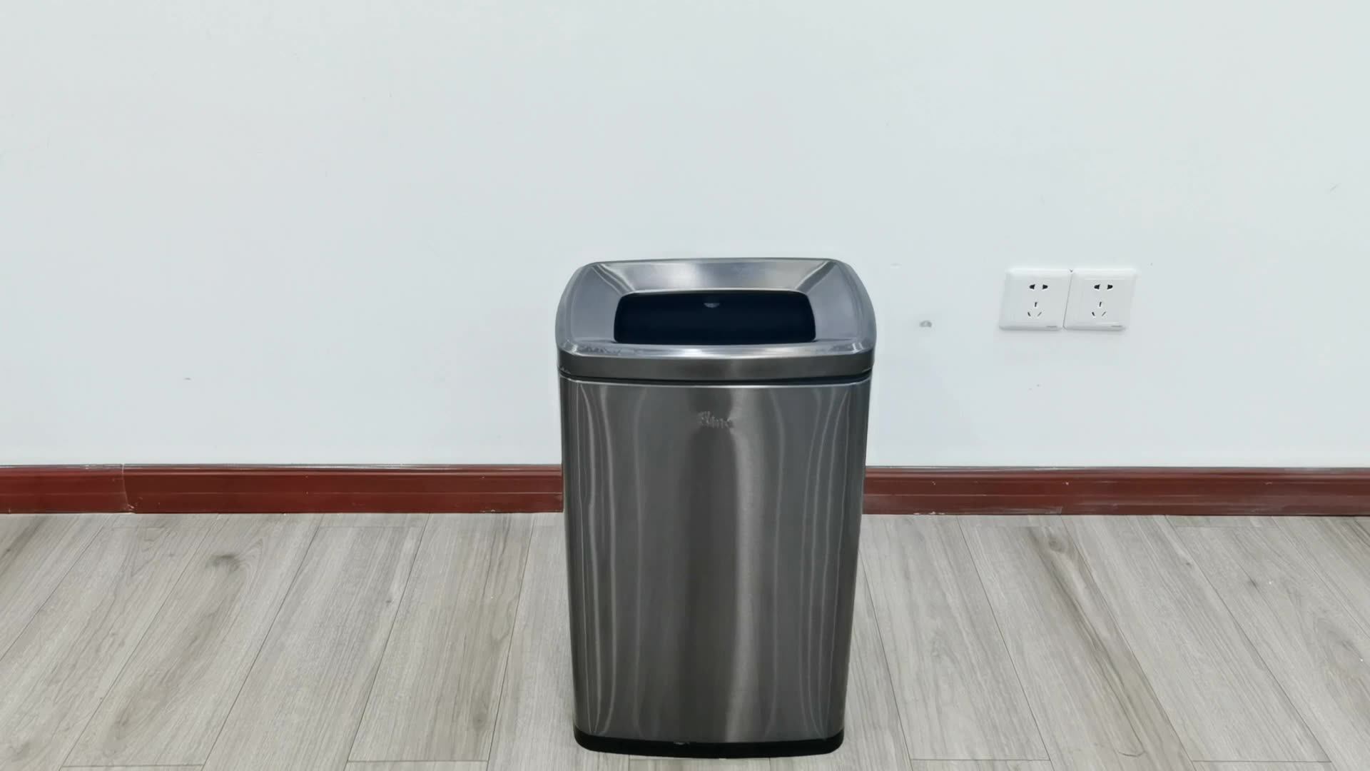 Hotel Lobby Square Garbage Without Lip 20l Trash Can Stainless Steel ...