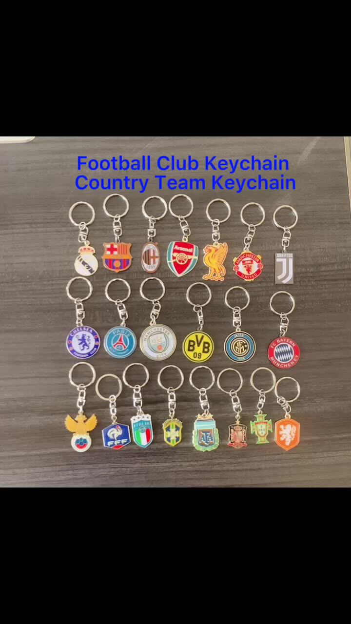 Wholesale Football Club Keychain Keyring Metal Luxury Enamel Football ...