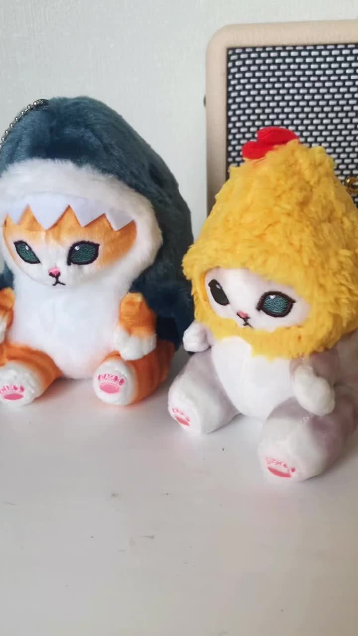 Shark Cat Plush Toy Cute Fried Shrimp Cat Stuffed Animal Plushies Doll ...