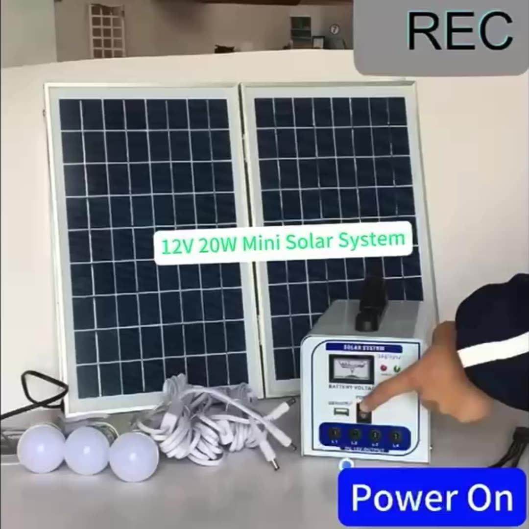 20w Solar Lights Kits Dc Home Solar Lighting System Solar Generator ...