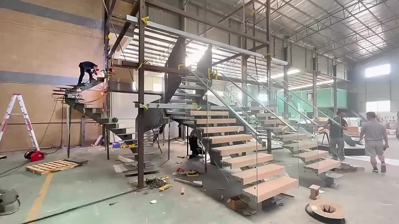 Prefabricated Modern Luxury Indoor Metal Stairs Customized Mono ...