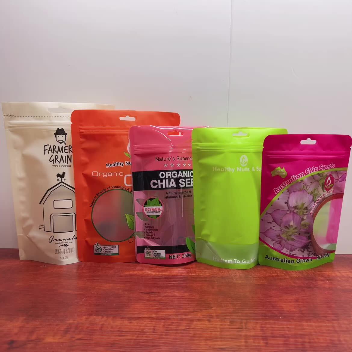 Custom Laminated Pet/pe Food Packaging Pouch Stand-up Mylar Bags With ...