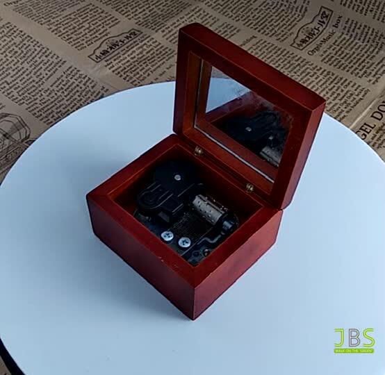 Vintage Wind Up Brown Wooden Music Box With Mirror - Buy Wooden Music ...