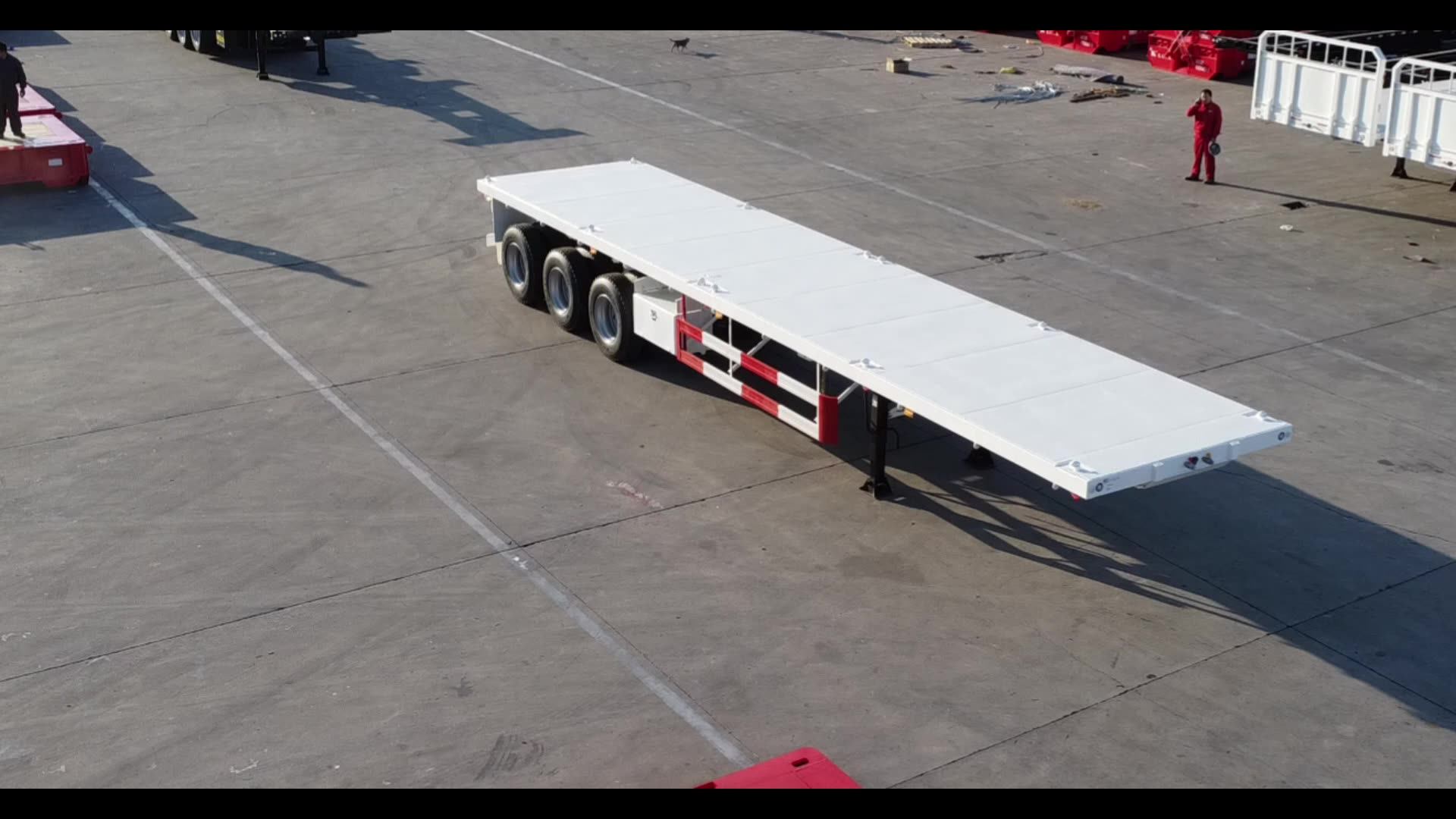 Cimc 2024 Factory Tri-axle 40ft Flat Bed Container Flatbed Semi Trailer - Buy Cimc 40ft Flatbed ...