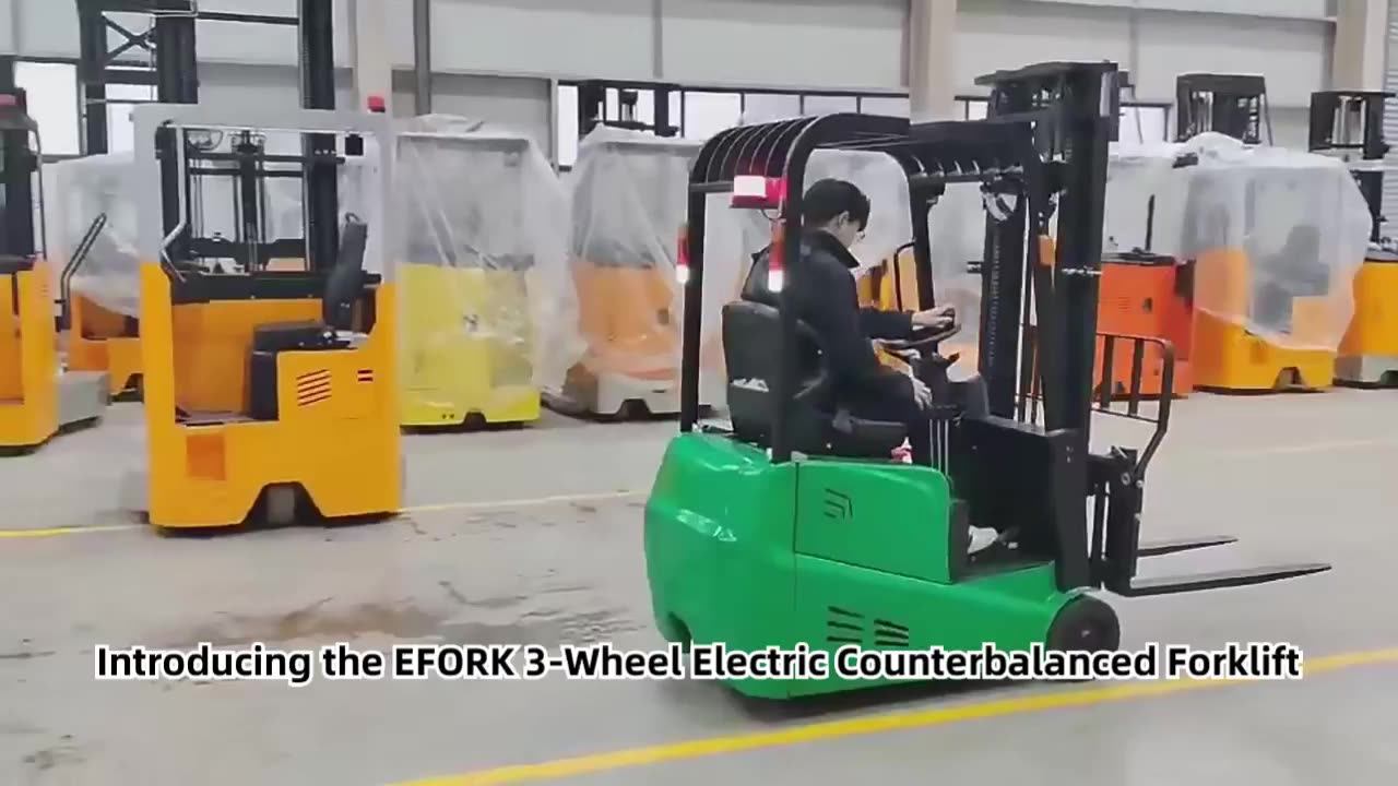 Efork 3-wheel Electric Counterbalanced Forklift 1.5 Ton Rated Loading ...