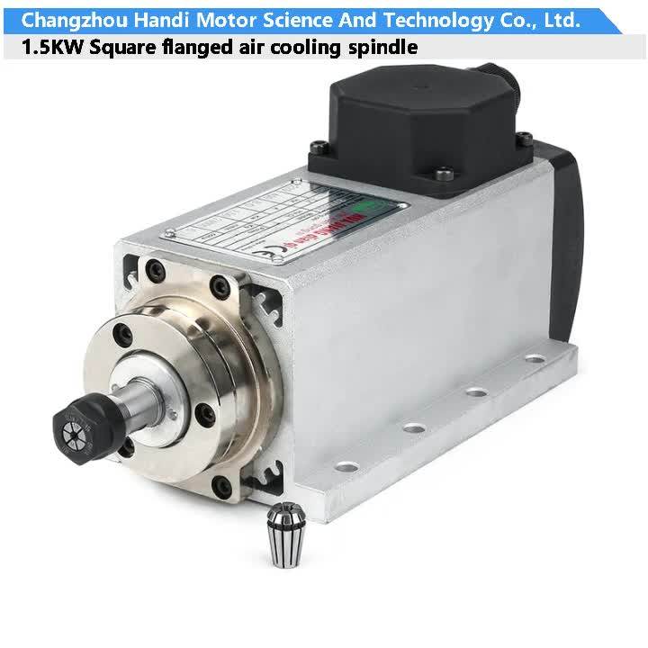 Cnc Router Spindle 1.5 Kw 110v/220v Square Flanged Air Cooled Spindle ...