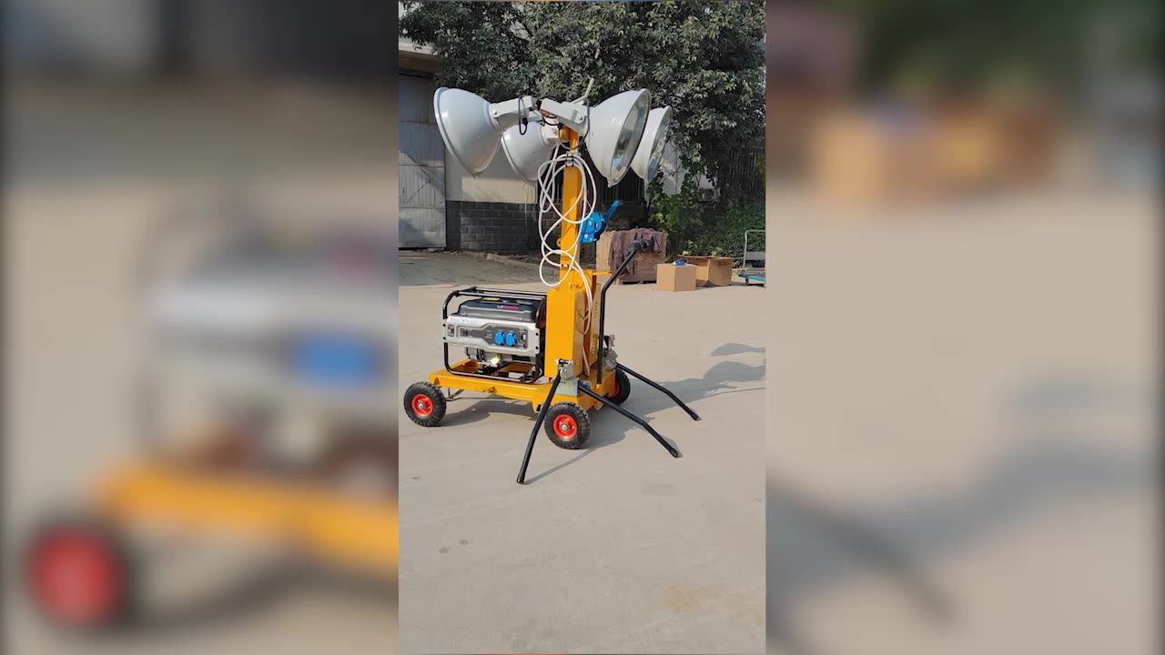 Xcmg Official 5m Hand Push Lifting Telescopic Mobile Halogen Lamp Light ...