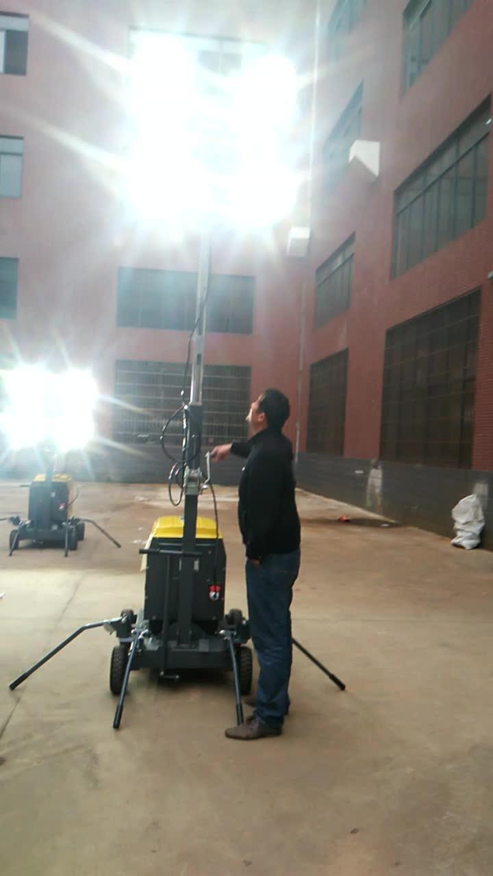 Led Portable Tower Lighting Lamp With Trolley Cart Construction ...