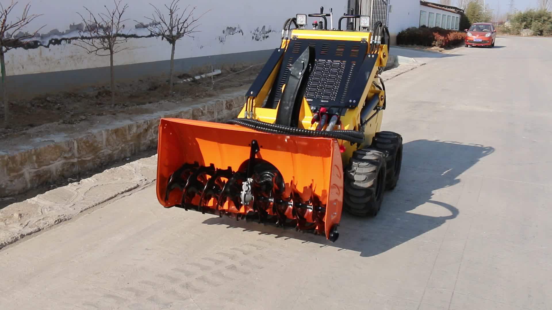 Mini Snow Sweeper Machine Wheel Loader With Snow Plow Attachment - Buy ...