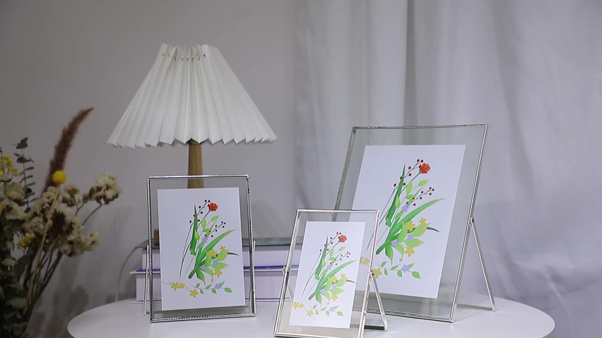 Wholesale Rotating Glass Photo Frame Collection Simple Metal Picture ...