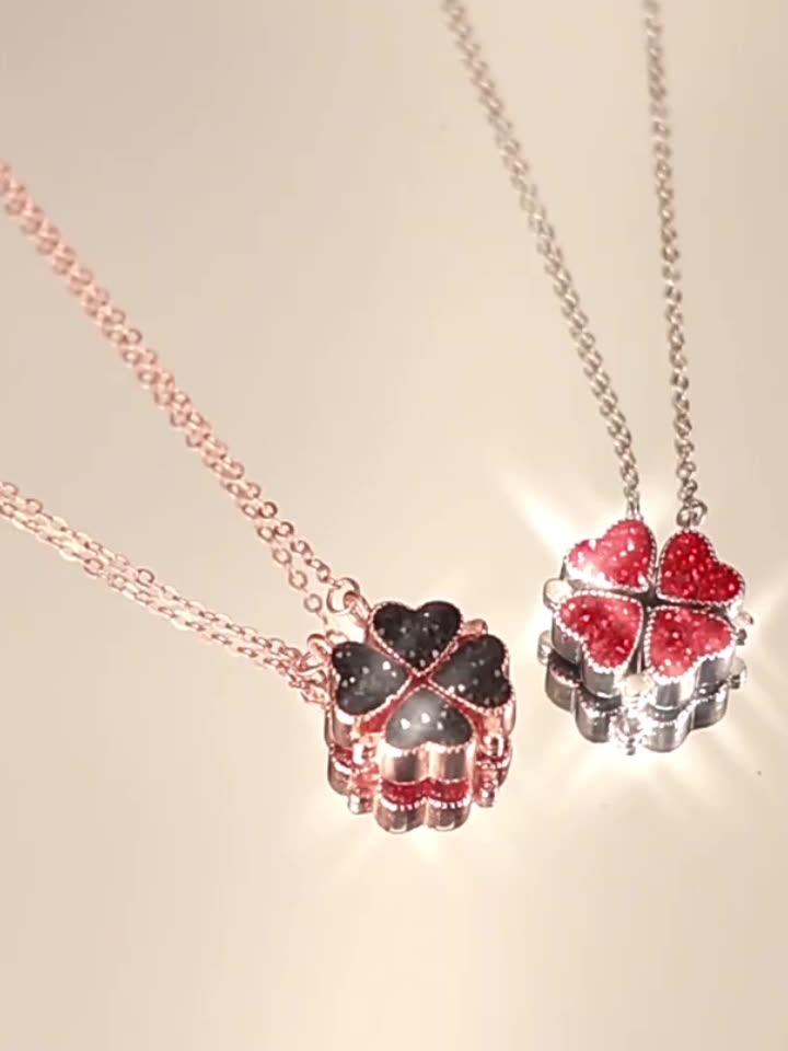 Vana Wholesale Red Black Heart Luxury Four Leaf Clover Jewellery Pendant Chains Sterling Silver ...