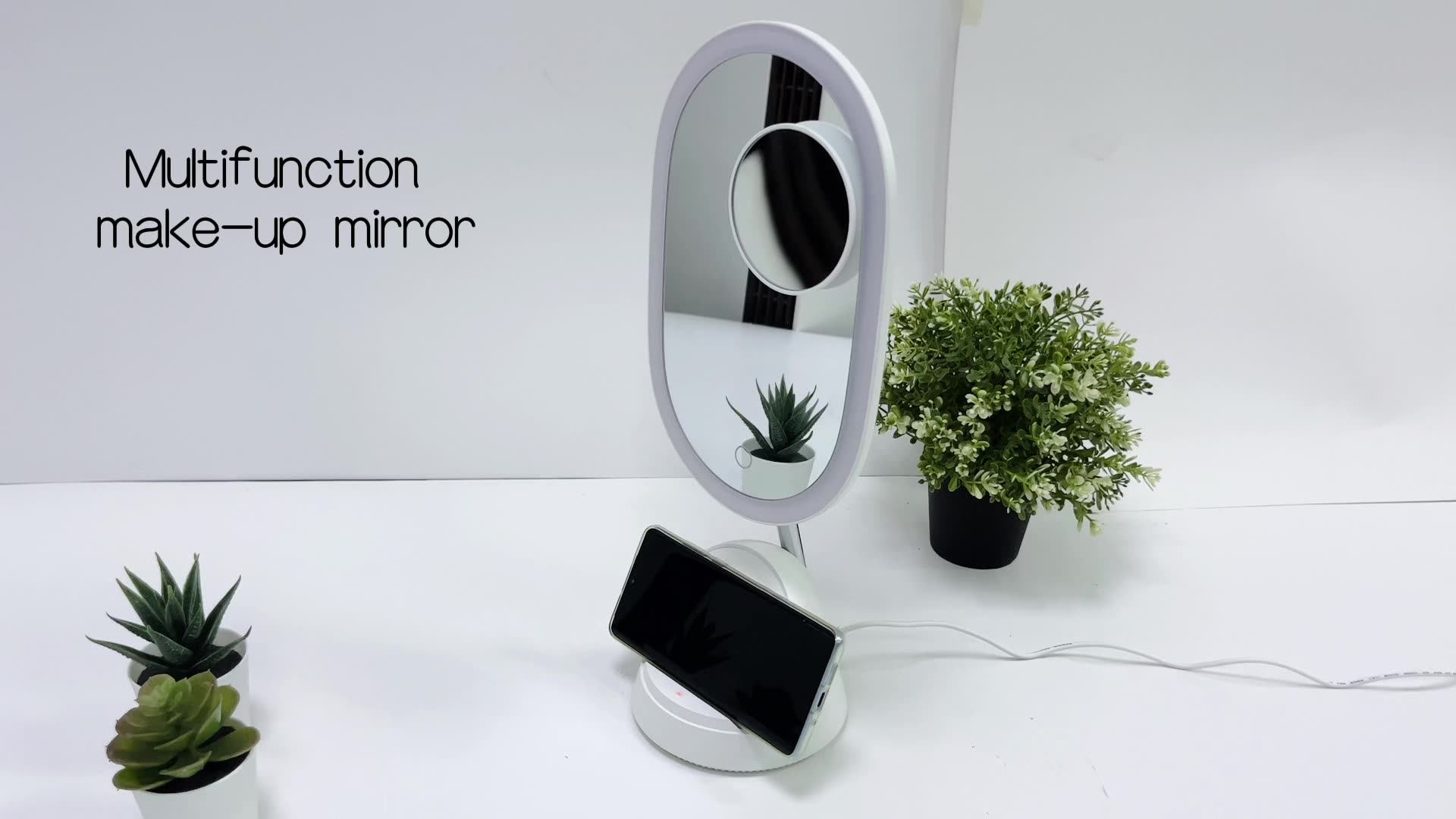 New Elegant Led Room Vanity Illuminated Makeup Mirror With Wireless ...