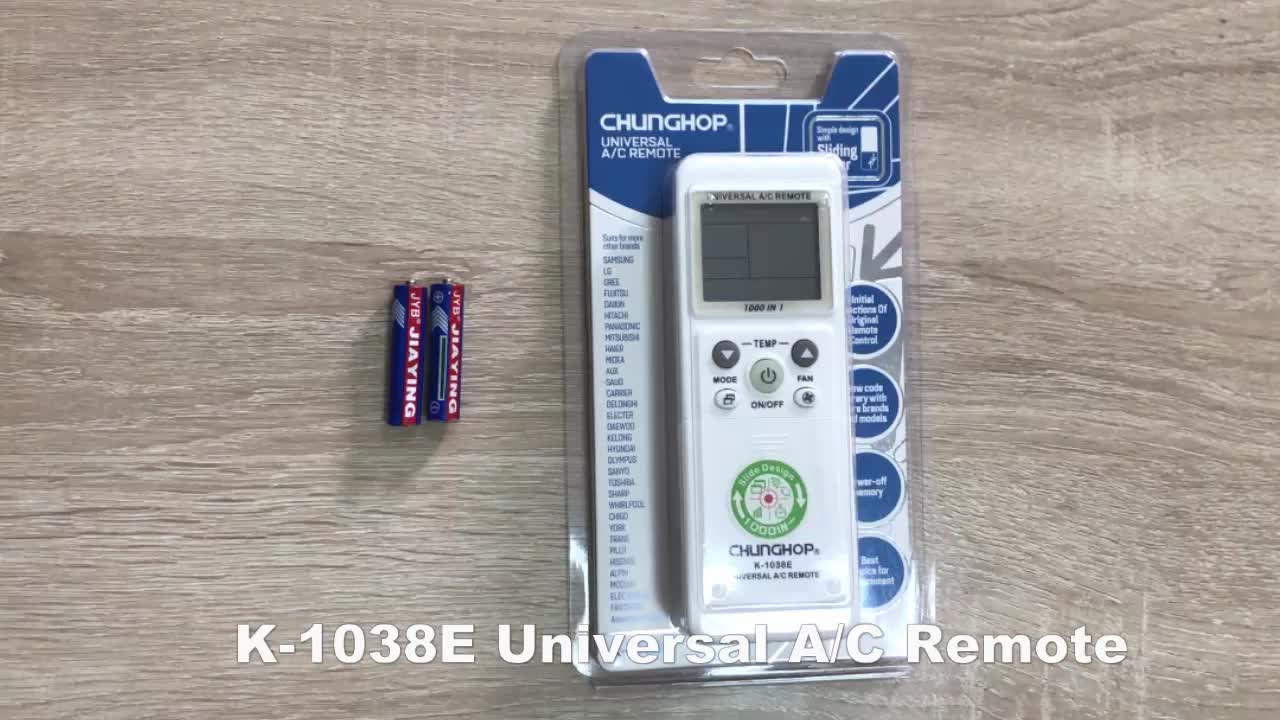 Chunghop K 1038e 1000在1 Led显示器，带幻灯片设计通用空调遥控器 Buy 遥控器，空调遥控器，通用空调遥控器