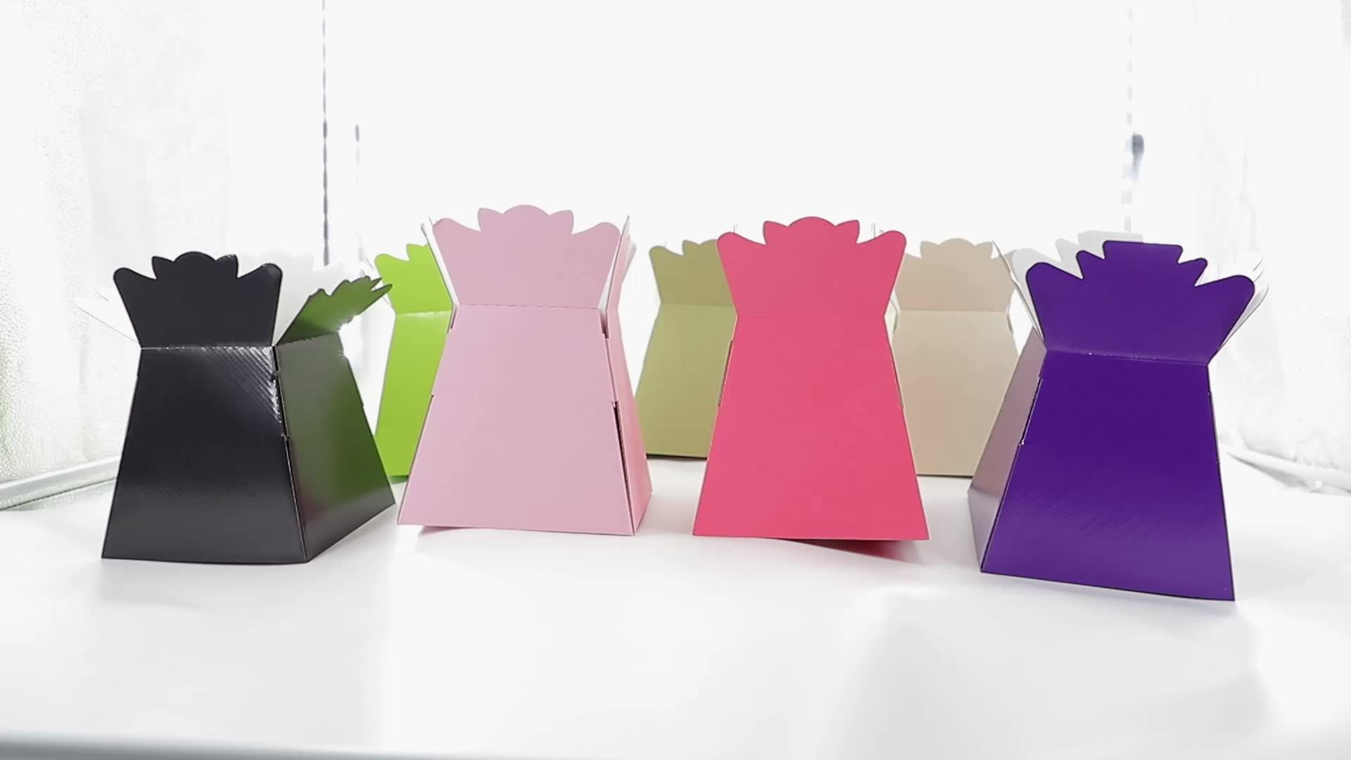 Custom Corrugated Flower Box Transported Box Bouquet Vase Creative ...